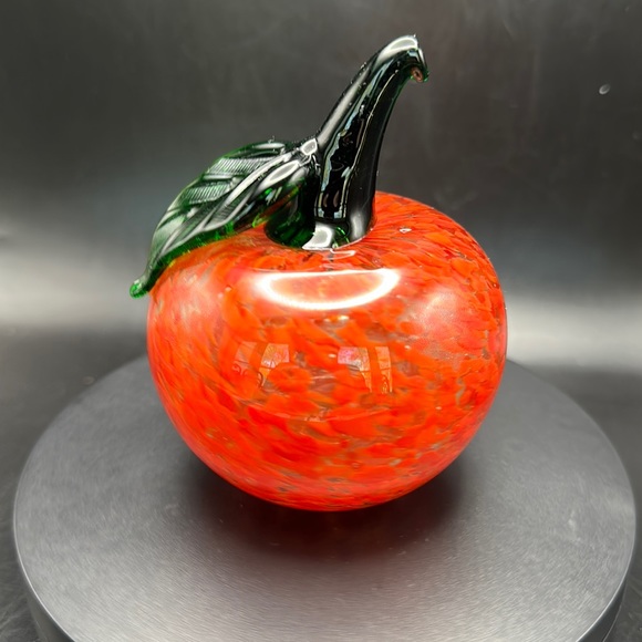 Art | Vintage Red Hand Blown Glass Apple 5x9 | Poshmark